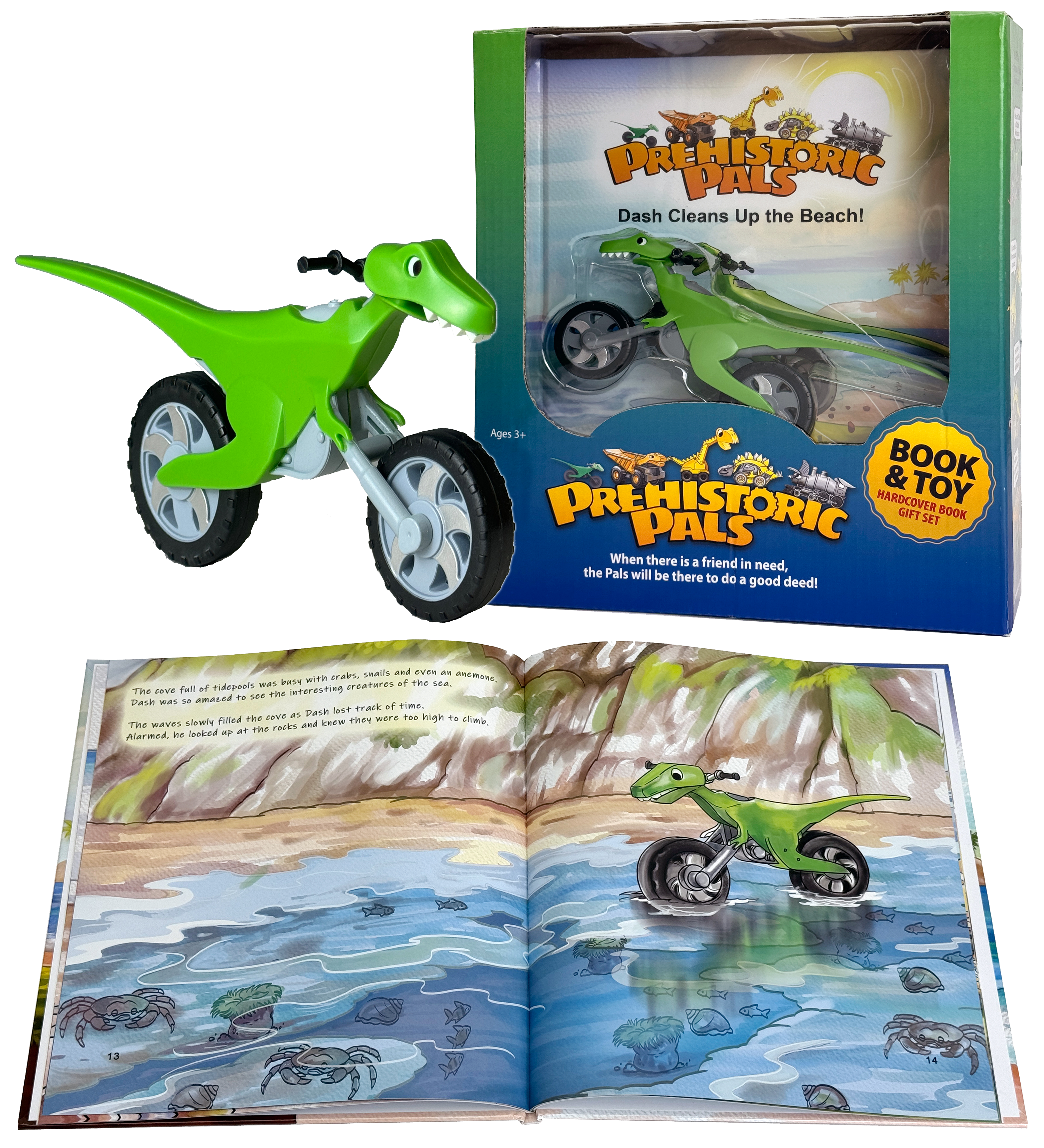 Dinosaur Book and Toy Gift Set | Motorbike Dash – Prehistoricpalstoys
